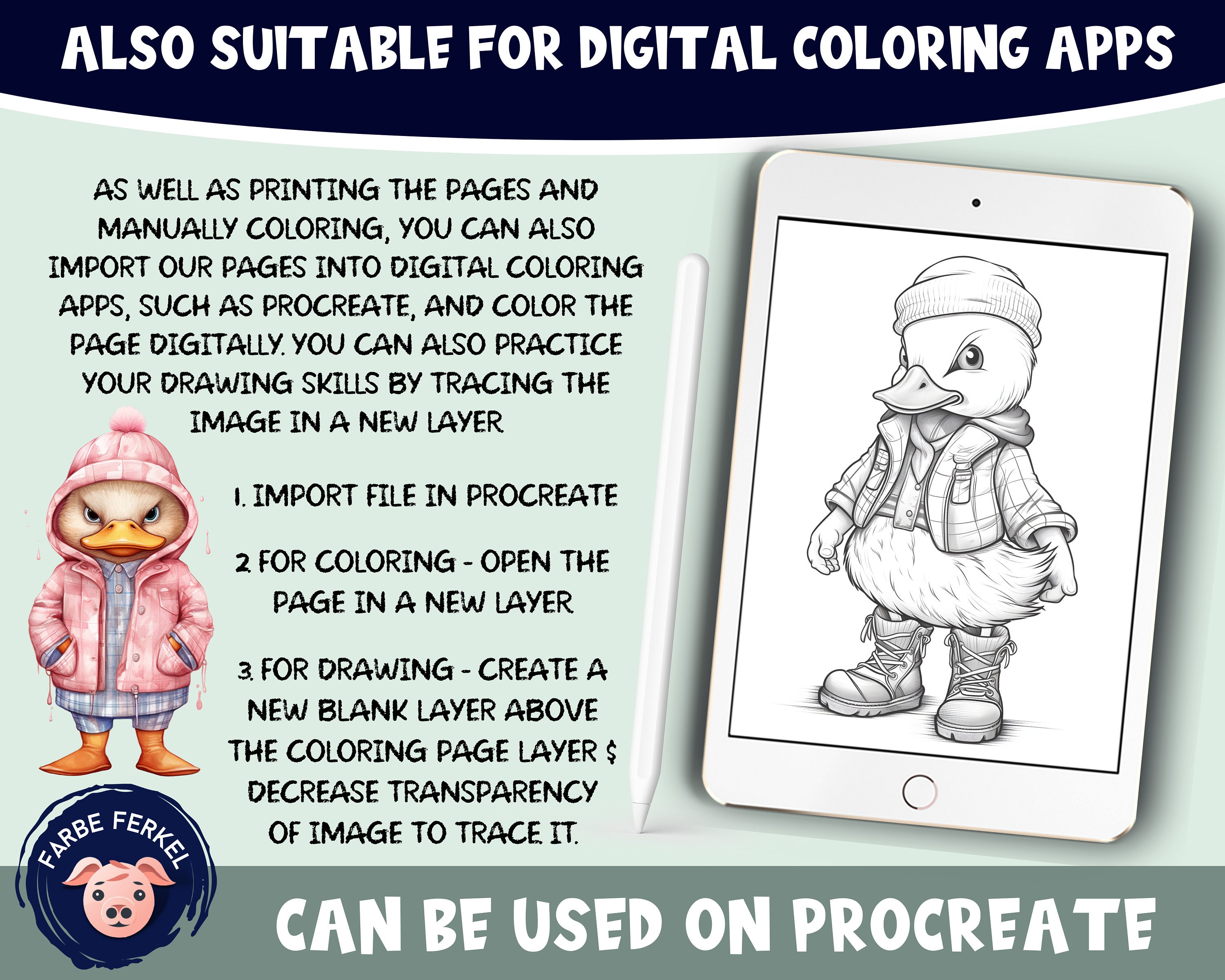 Grumpy Ducks Greyscale Coloring Book Funny Coloring Book Funny Coloring ...