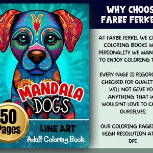 Mandala Dogs Lineart Coloring Book Animal Coloring Pages Dog Colouring ...