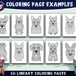 Mandala Dogs Lineart Coloring Book Animal Coloring Pages Dog Colouring ...