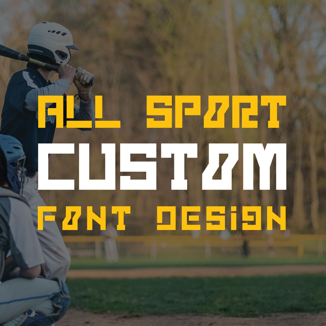 Custom Sport Font Design for Cricket, Baseball, Softball, Soccer, Rugby ...