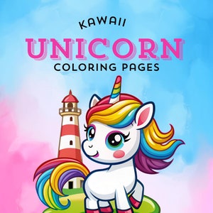 Kawaii Unicorn Coloring Pages Printable Unicorn Coloring Book for Kids ...