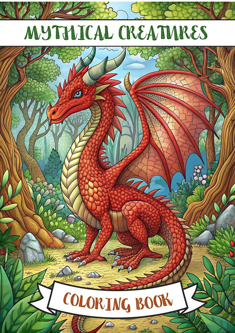 Mythical Creatures Coloring Book for Kids and Teens Summer Activities ...