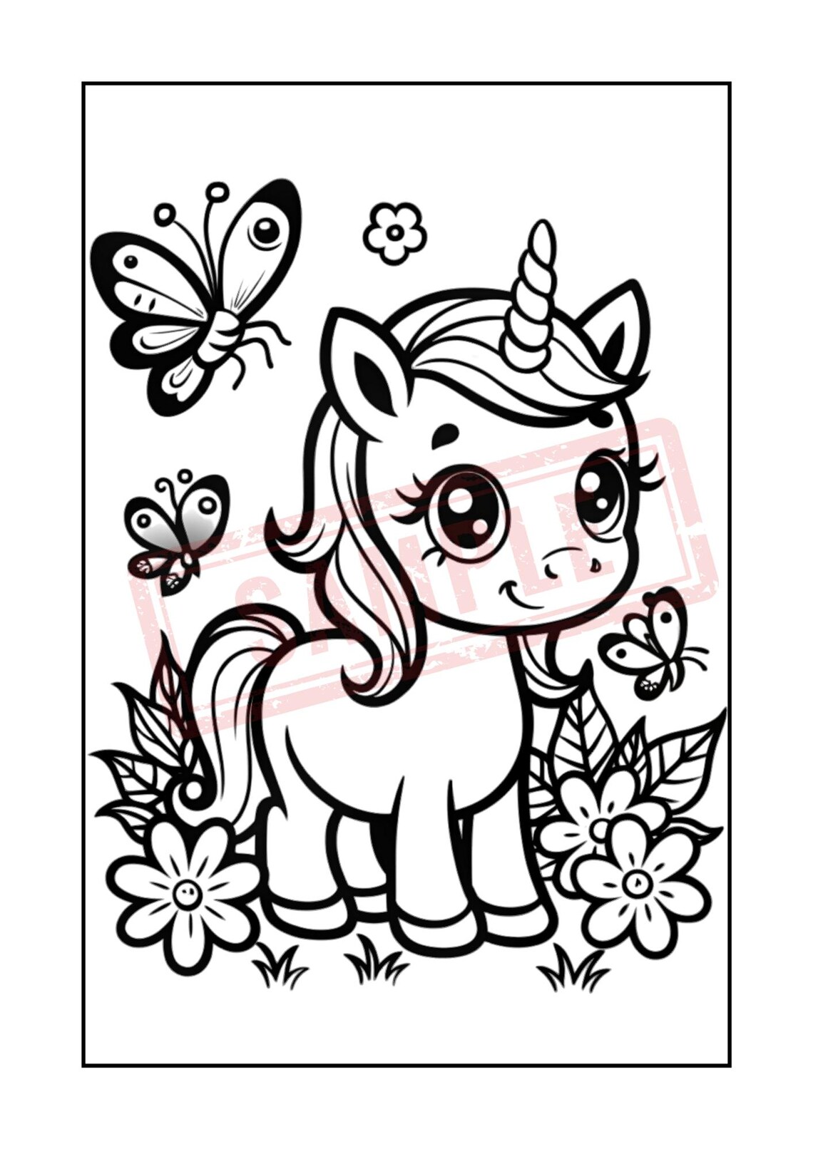 Kawaii Unicorn Coloring Pages Printable Unicorn Coloring Book for Kids ...