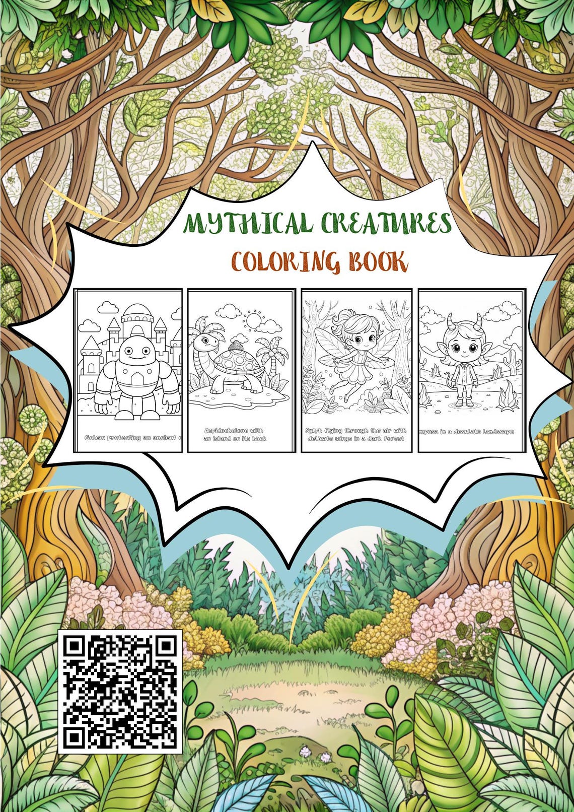 Mythical Creatures Coloring Book for Kids and Teens Summer Activities ...