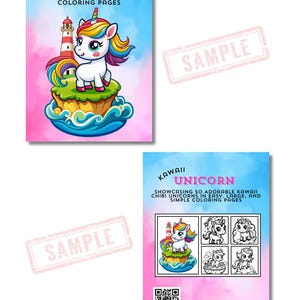 Kawaii Unicorn Coloring Pages Printable Unicorn Coloring Book for Kids ...