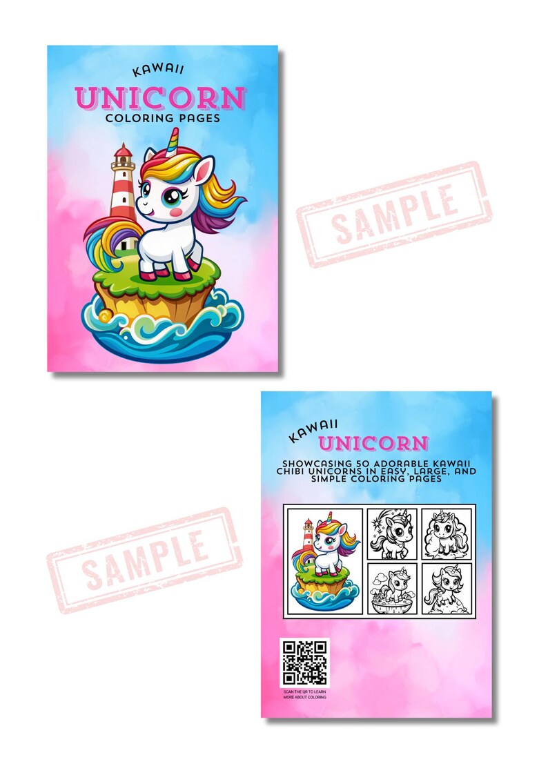 Kawaii Unicorn Coloring Pages Printable Unicorn Coloring Book for Kids and Teens Cute & Fun ...