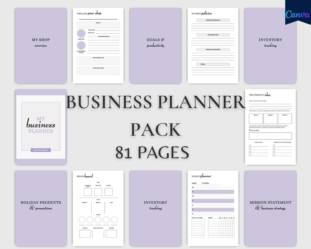 Digital Business Planner Pack, Project Planner, Work Planner for ...