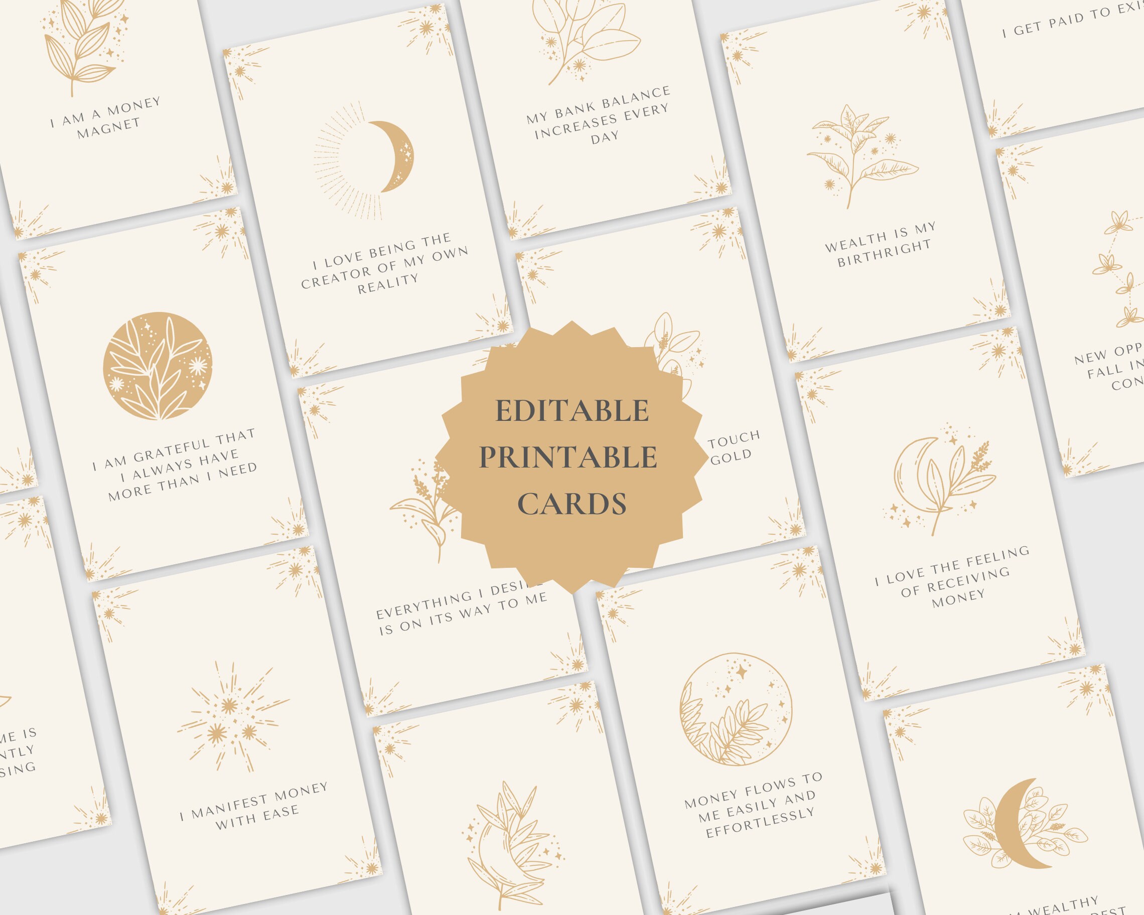 Printable Affirmation Cards, Abundance Motivational Cards, Digital ...