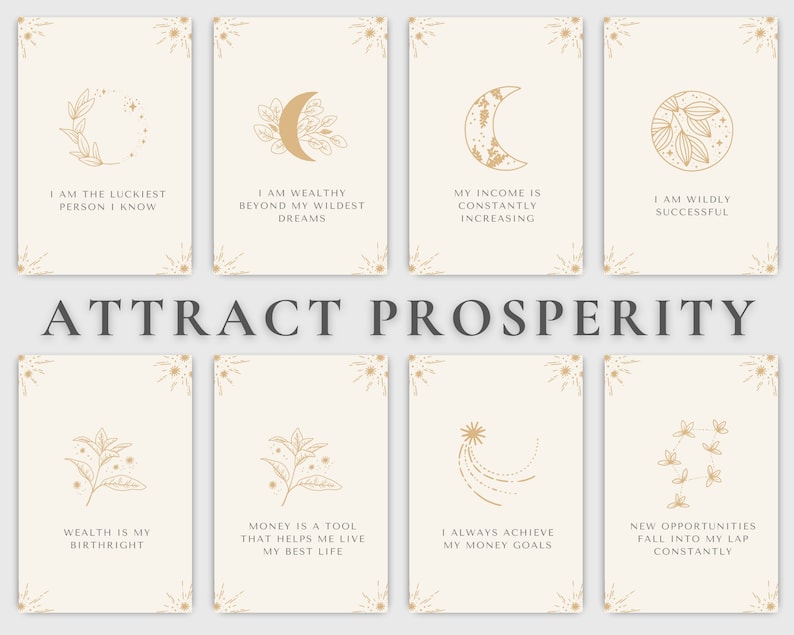 Printable Affirmation Cards, Abundance Motivational Cards, Digital ...