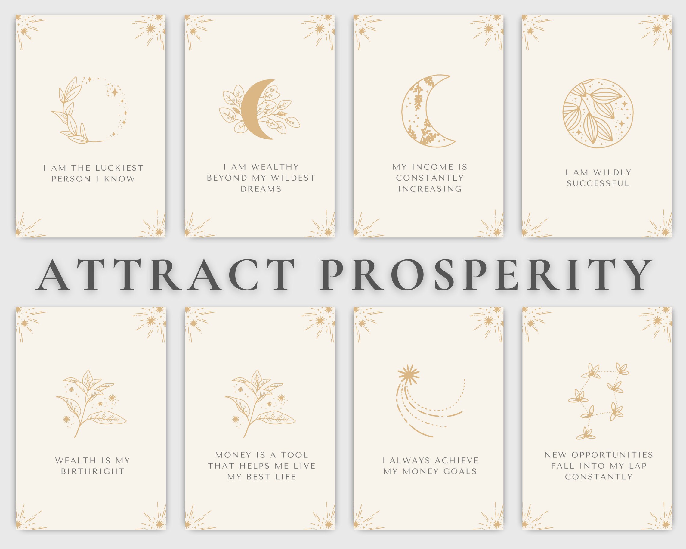 Printable Affirmation Cards, Abundance Motivational Cards, Digital ...