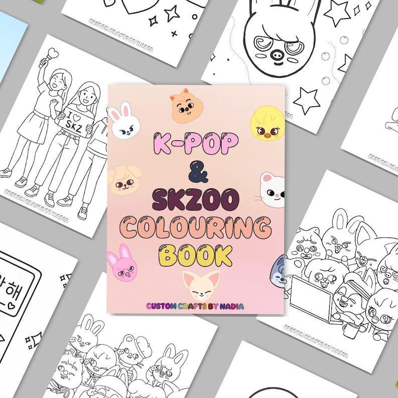 SKZOO & K-POP Inspired Colouring Book | Digital Printable Stray Kids ...