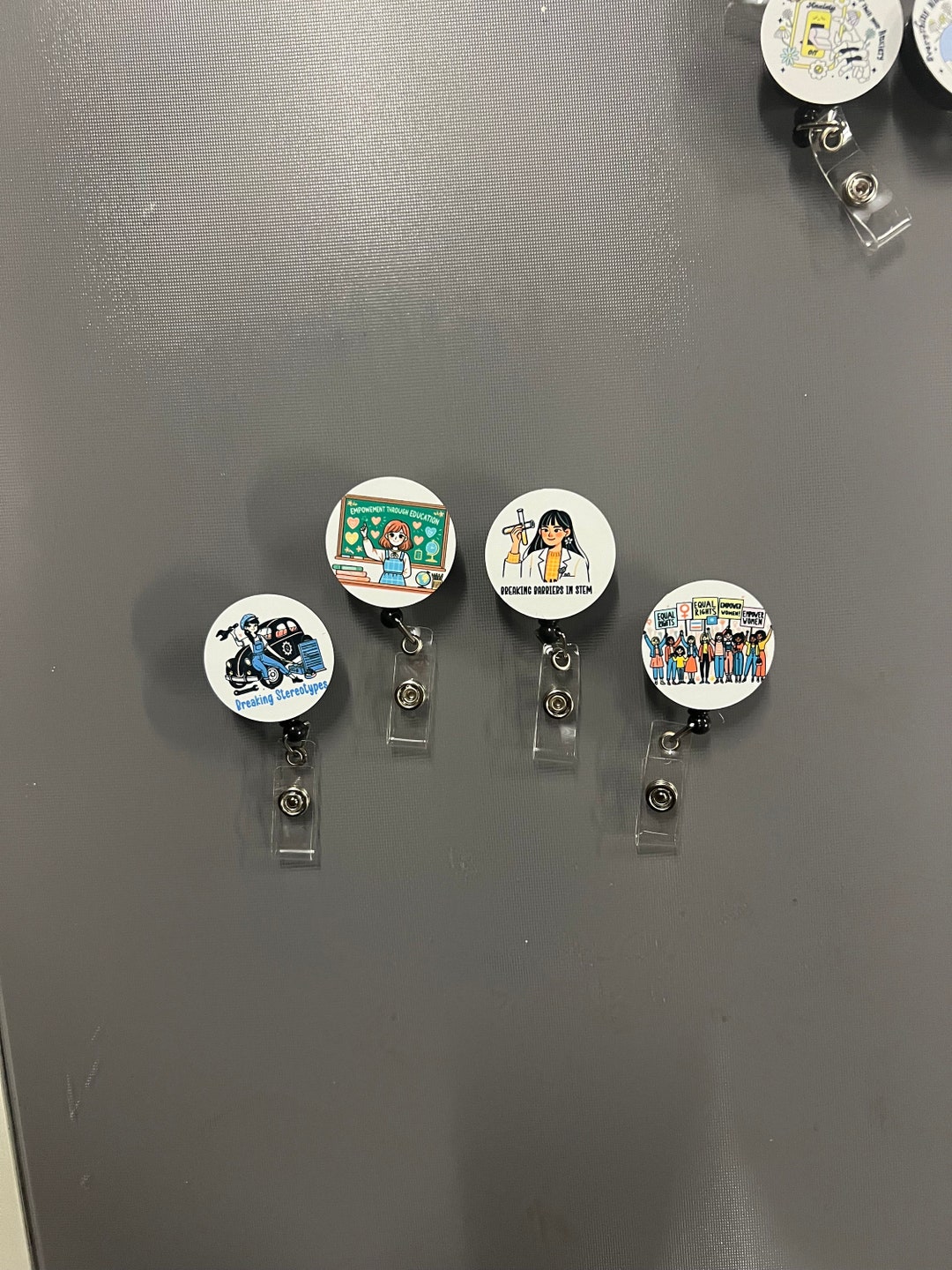 Personalised Badge Reel Holder for STEM Workers, Female Equality, Equal ...