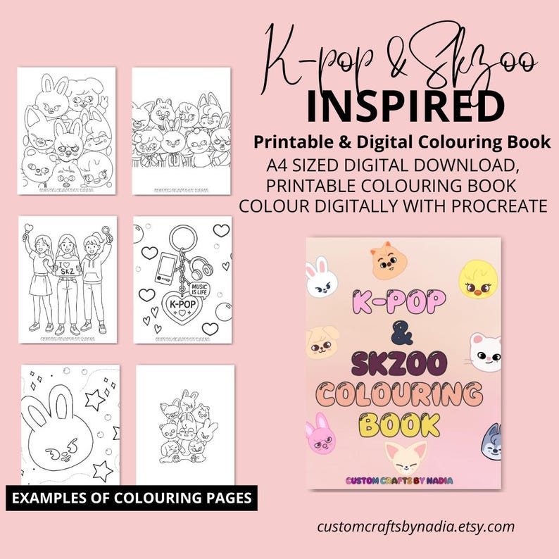 SKZOO & K-POP Inspired Colouring Book | Digital Printable Stray Kids ...