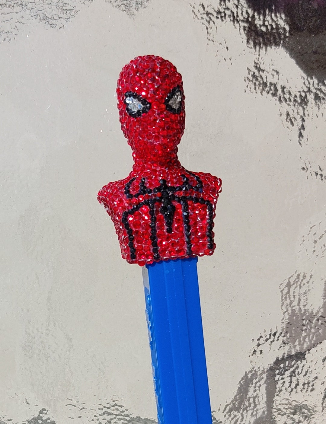 Pez Dispenser Marvels Spiderman , Hand Jeweled, Austrian Glass Crystals ...