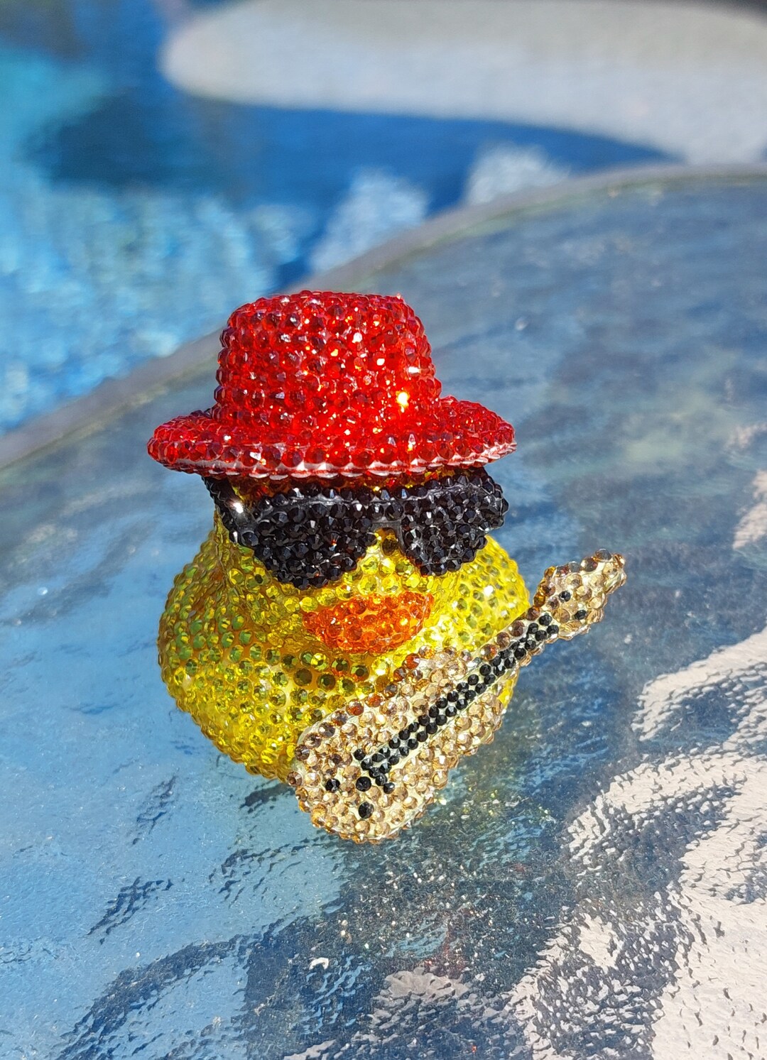 Rubber Duck Rock and Roll Hand Jeweled, Austrian Glass Crystals ...