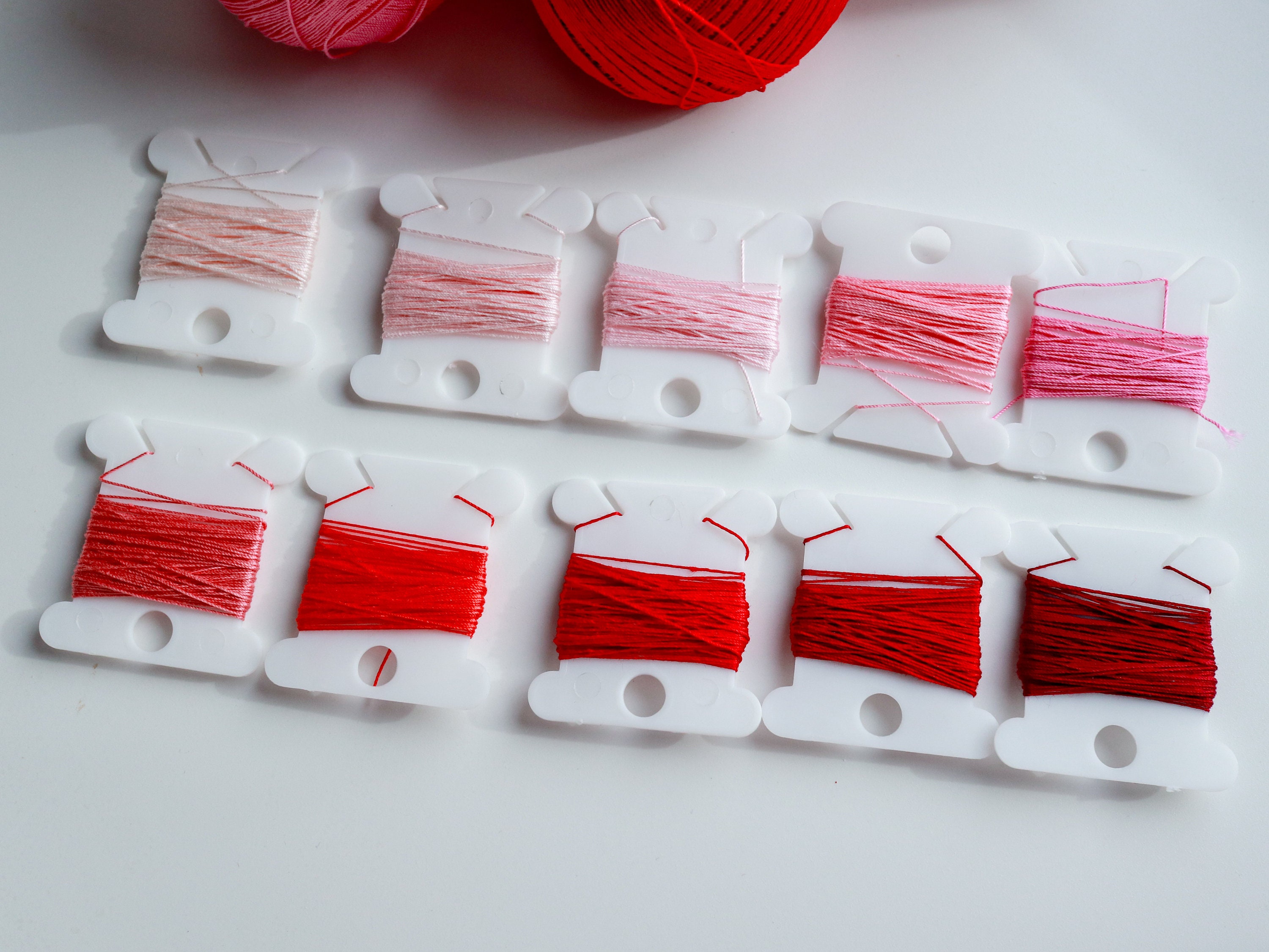 Cotton Lace Yarn Value Pack 10 Colours, Shades of Red and Pink Palette ...