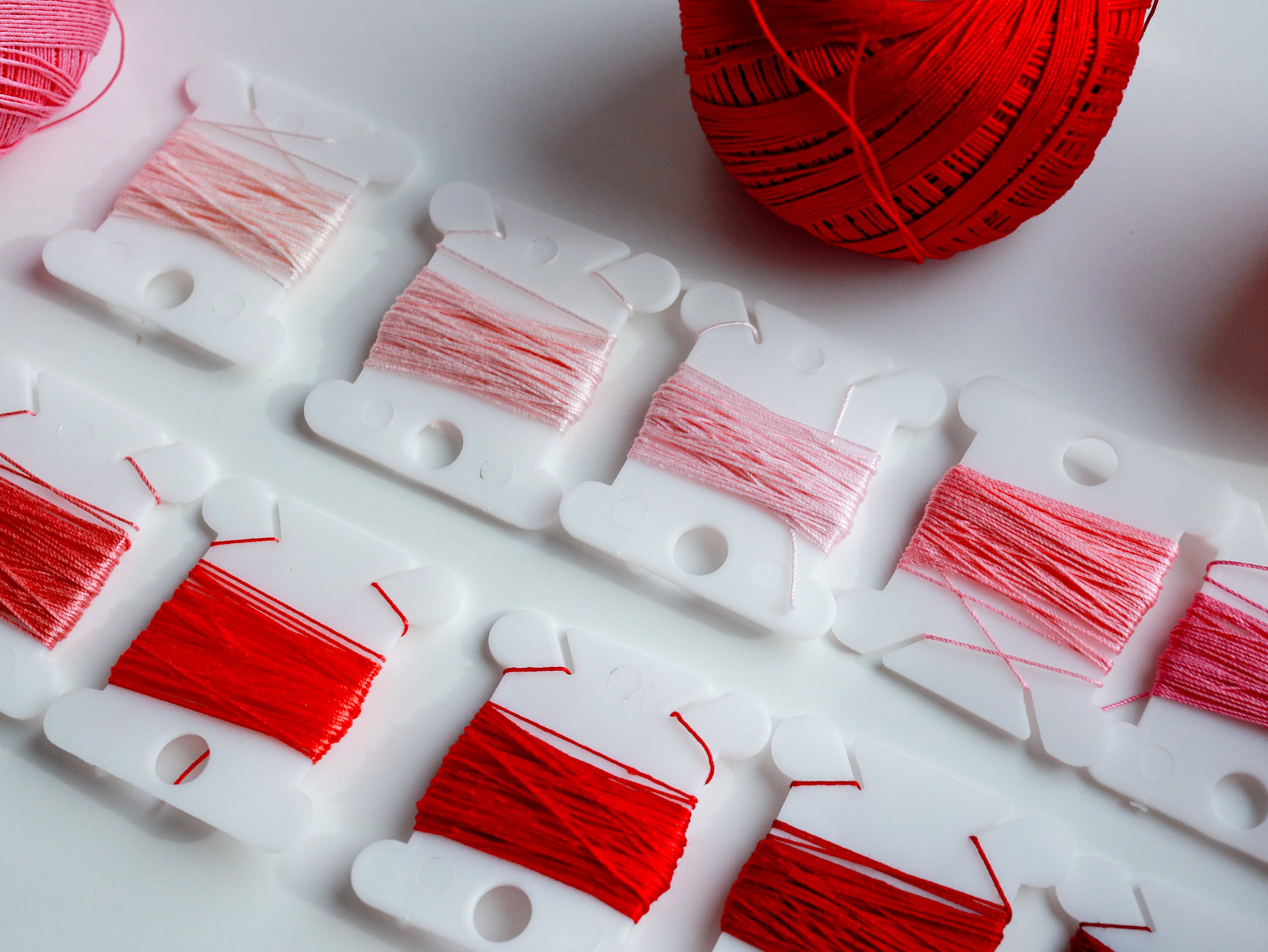 Cotton Lace Yarn Value Pack 10 Colours, Shades of Red and Pink Palette ...