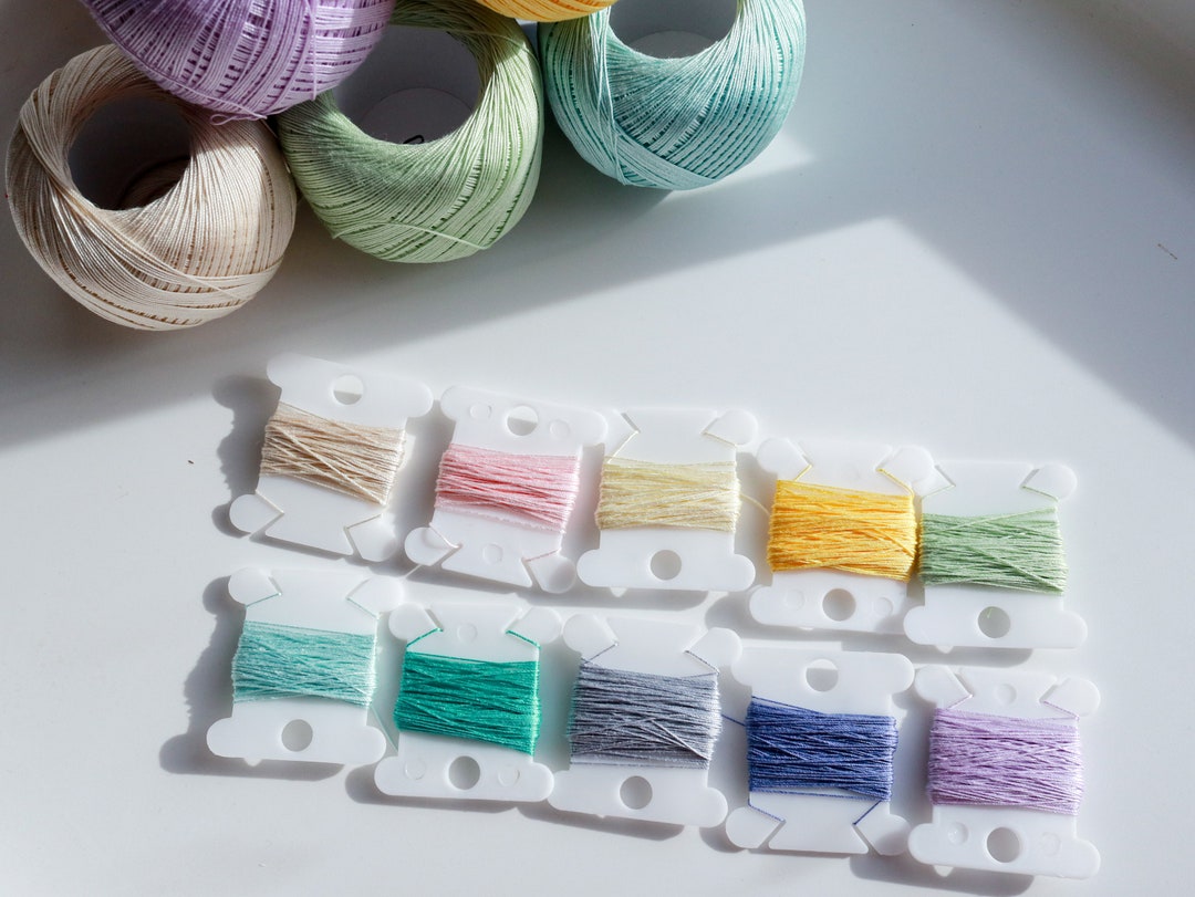Cotton Lace Yarn Assorted Pack 10 Colours, Pastel Rainbow Palette ...