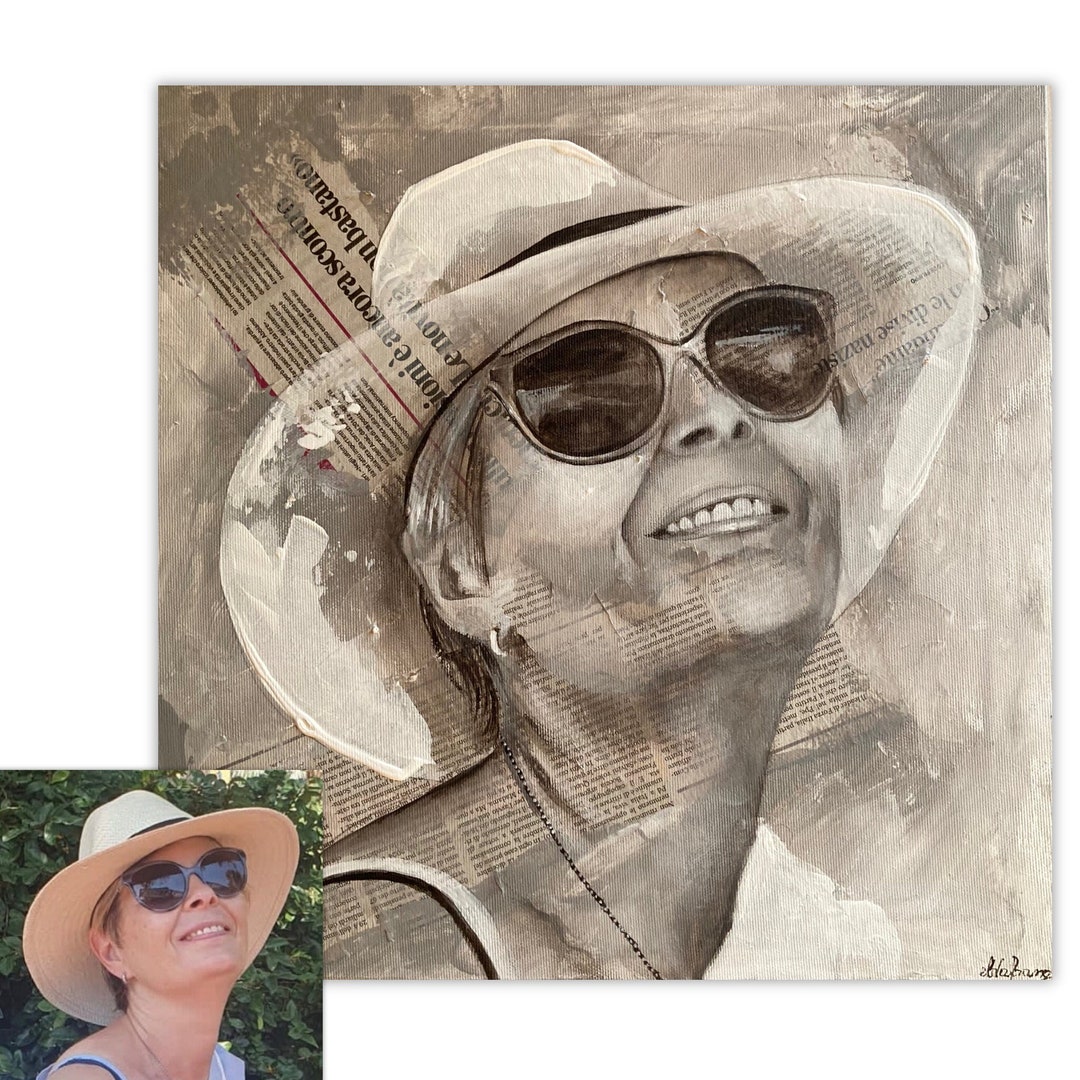 Custom Handpainted Portrait, Valentine Gift, Portraits Painting, Loved ...