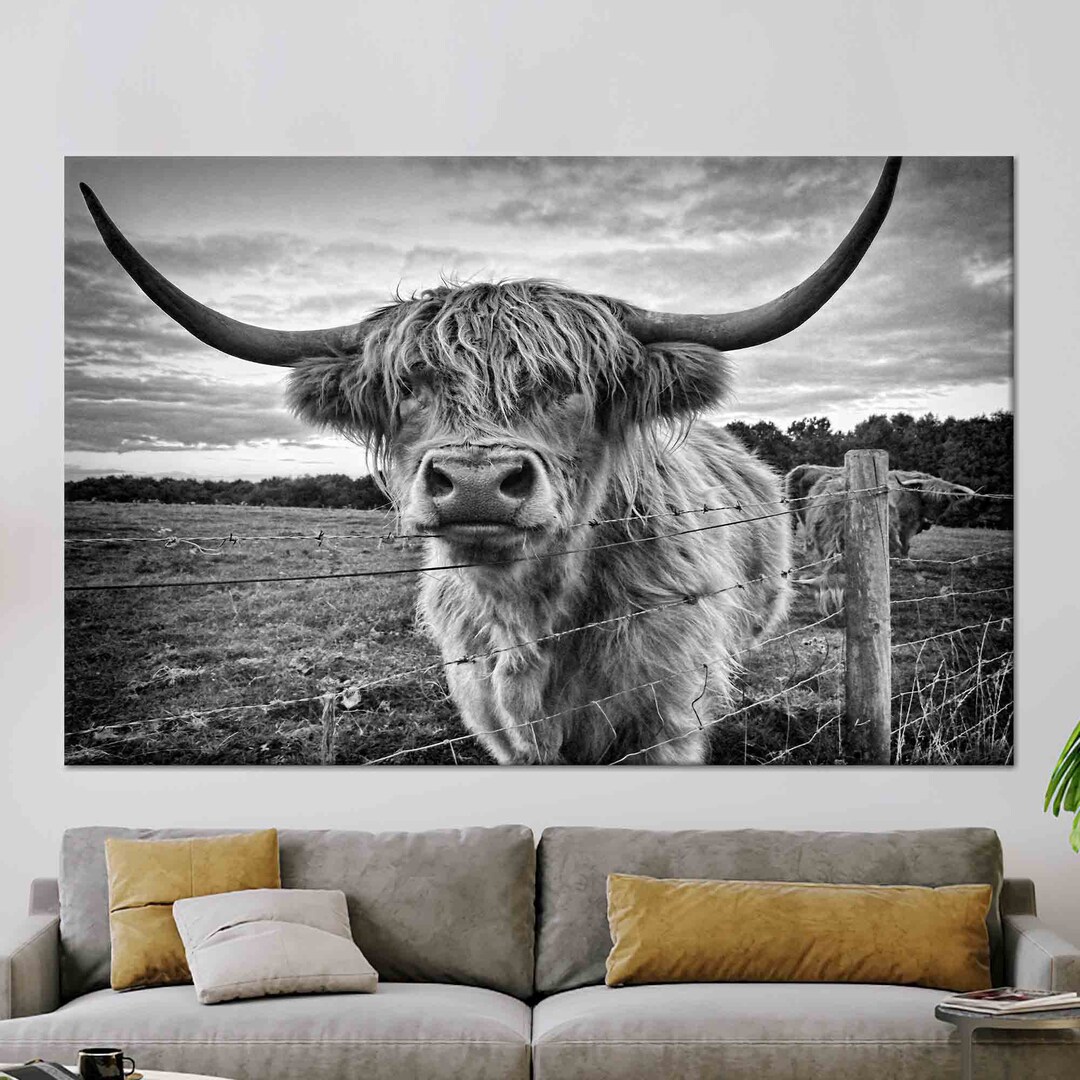 Highland Cow Glass Art, Animal Painted Glass, Scottish Highland Cattle ...