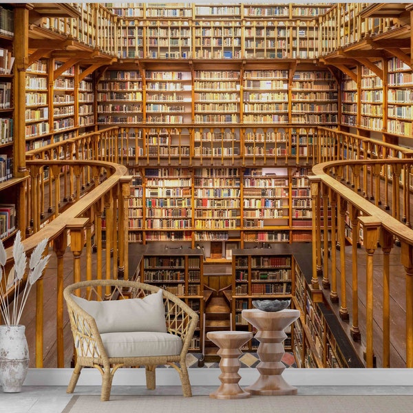 Library Wallpaper - Etsy