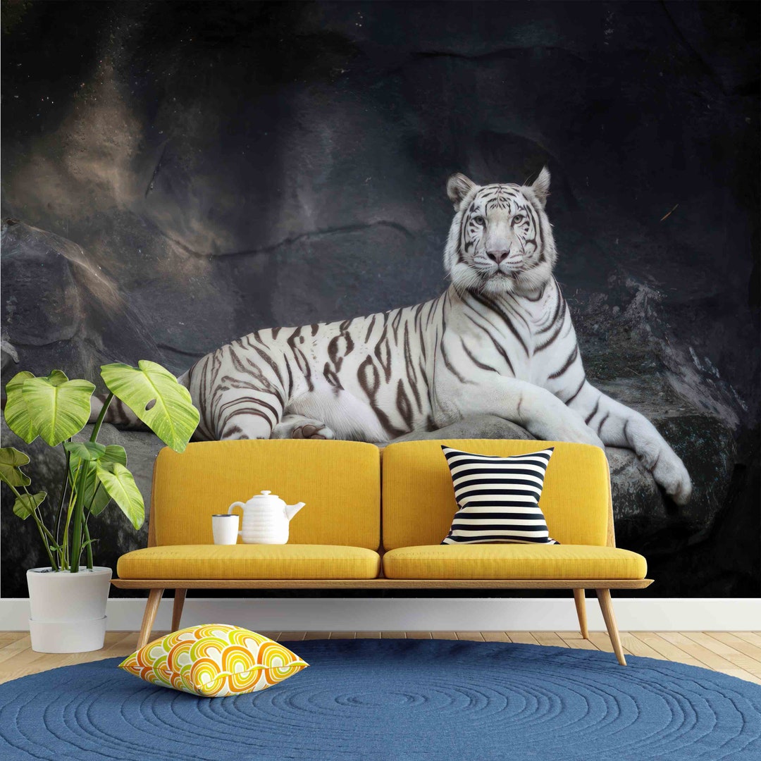 Tiger Wall Paper Wallpaper by the Yard Gift Wallpaper - Etsy