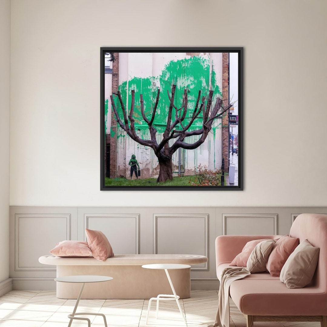Banksy Tree Graffiti Art Print: London Canvas or Glass Wall Decor - Etsy