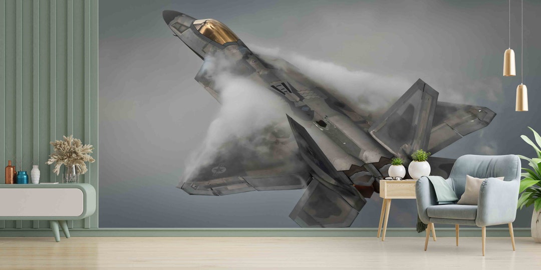 Fighter Jet Wallpaper – Powerful Aviation Wall Mural for Boys' Room or ...
