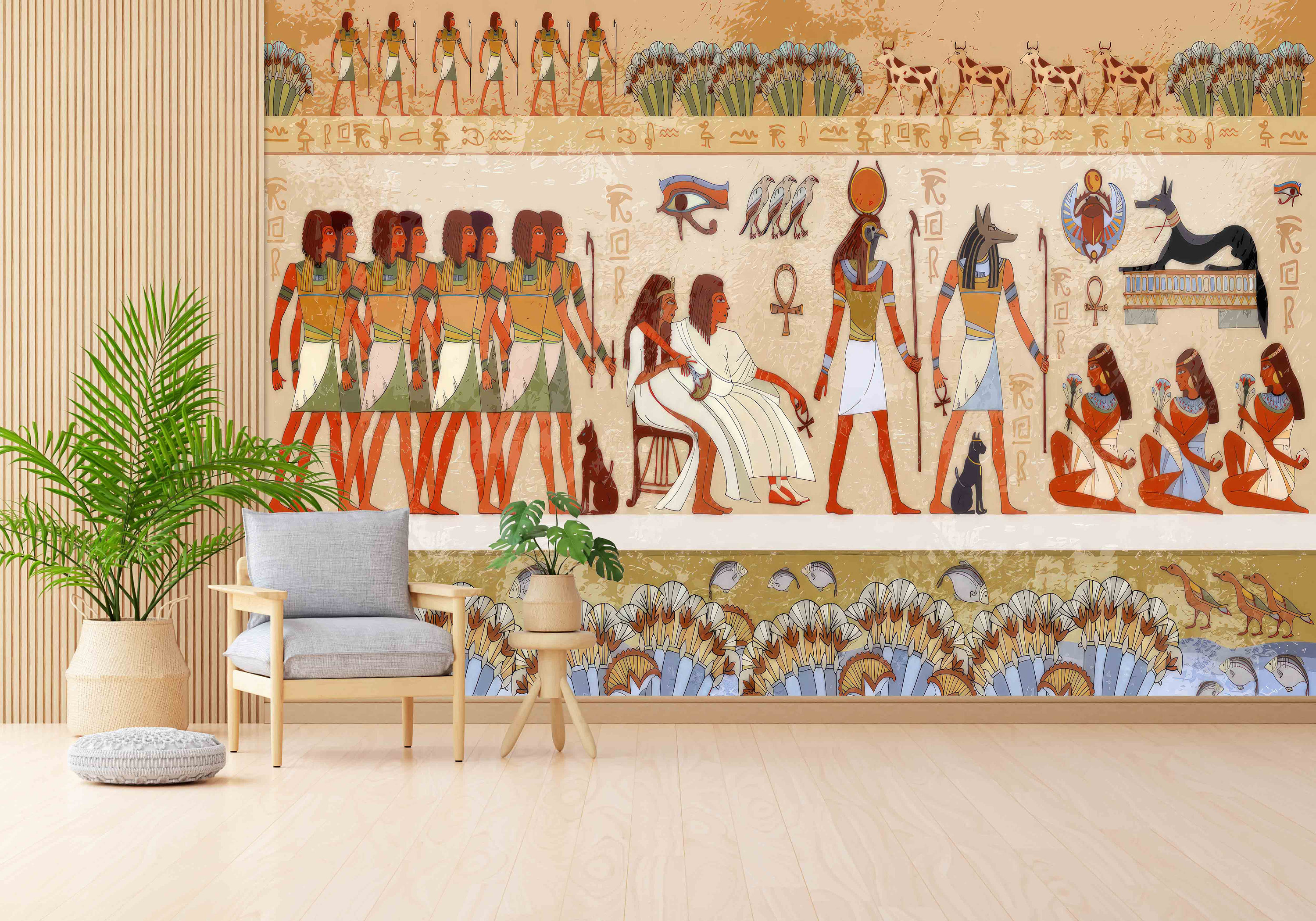 Egyptian Hieroglyphs Mural Ancient Egypt Wall Mural Brown - Etsy Australia