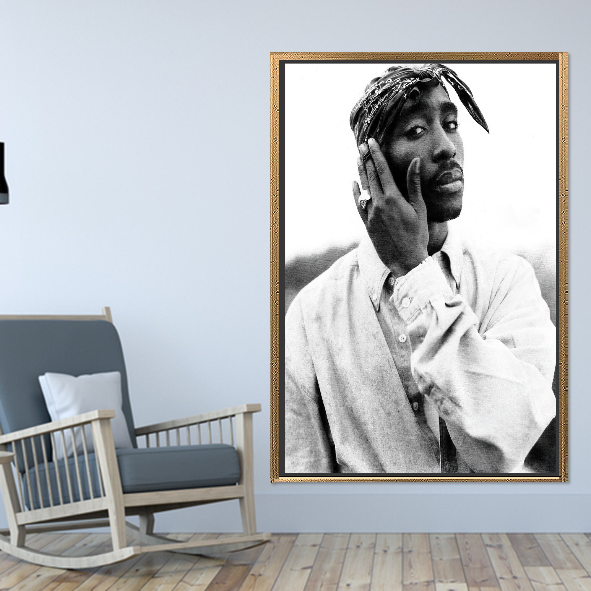 Tupac Shakur Glass, Large Canvas Canvas Decor, TUPAC Poster, Famous ...
