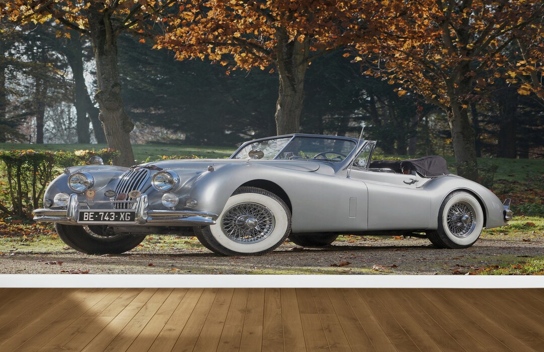 Garage Wall Decals, Old Car Wall Paper, Removable Wallpaper, 1954 ...