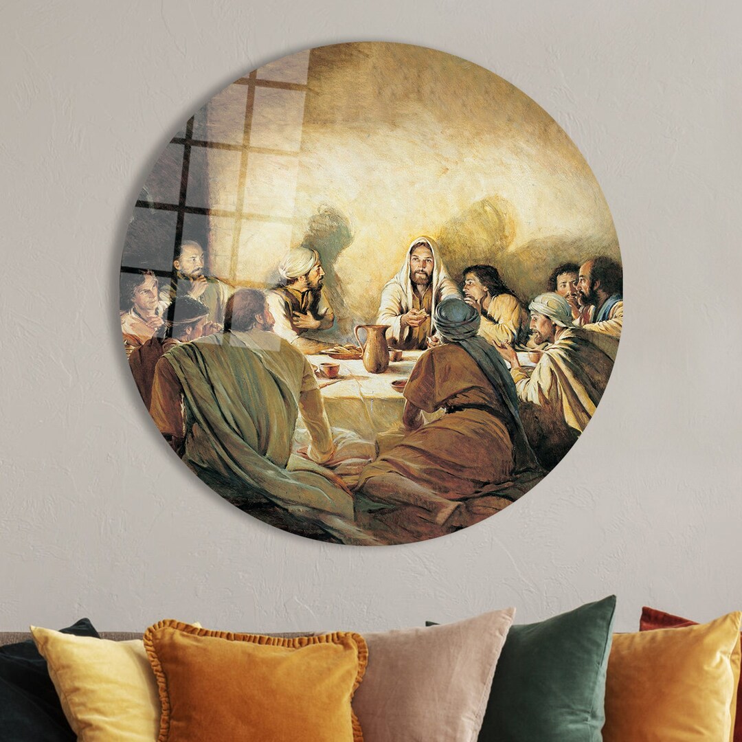 Tempered Glass Wall Art, Reproduction Poster, Jesus Christ Last Supper ...