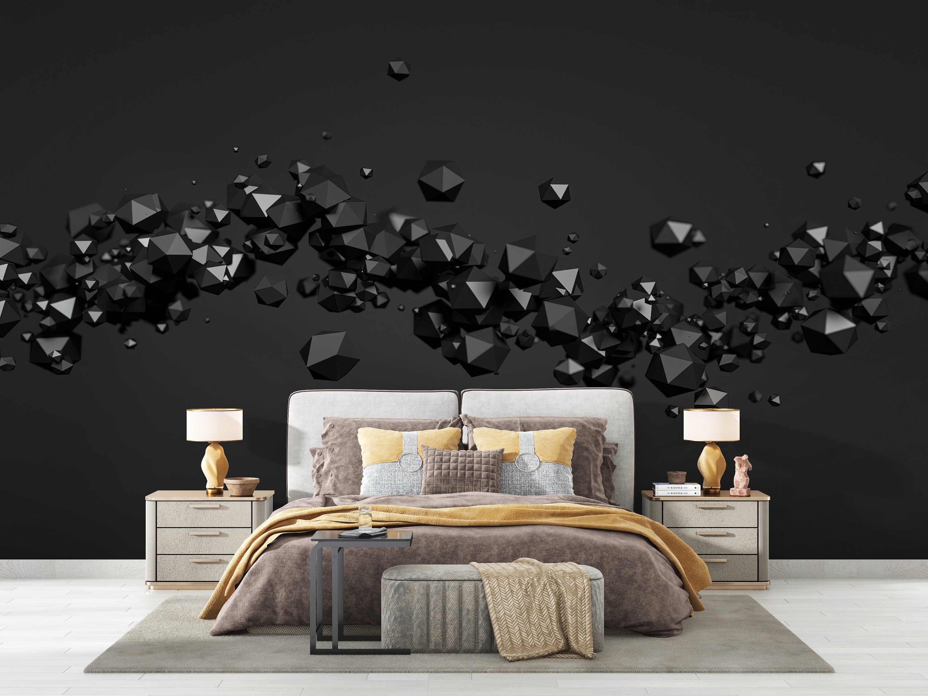 Black Wallpaper Modern Wall Poster Luxury Wallpaper - Etsy