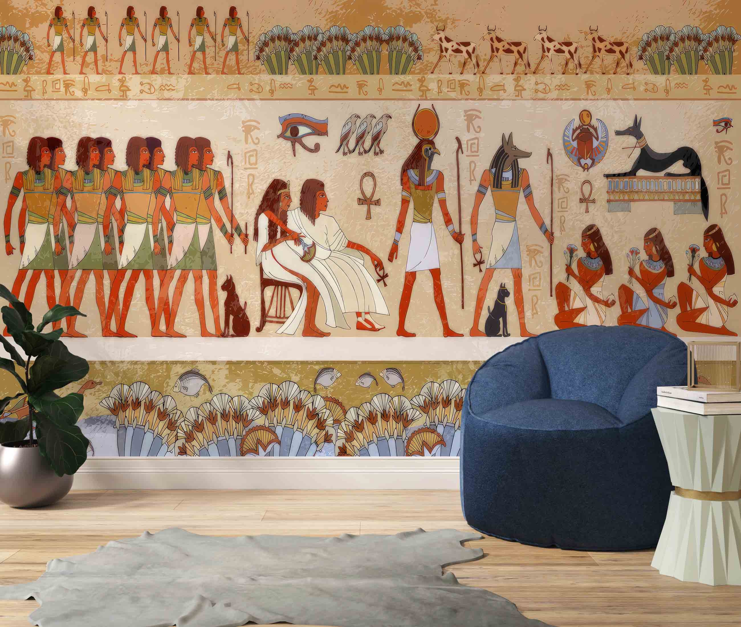 Egyptian Hieroglyphs Mural Ancient Egypt Wall Mural Brown - Etsy Australia