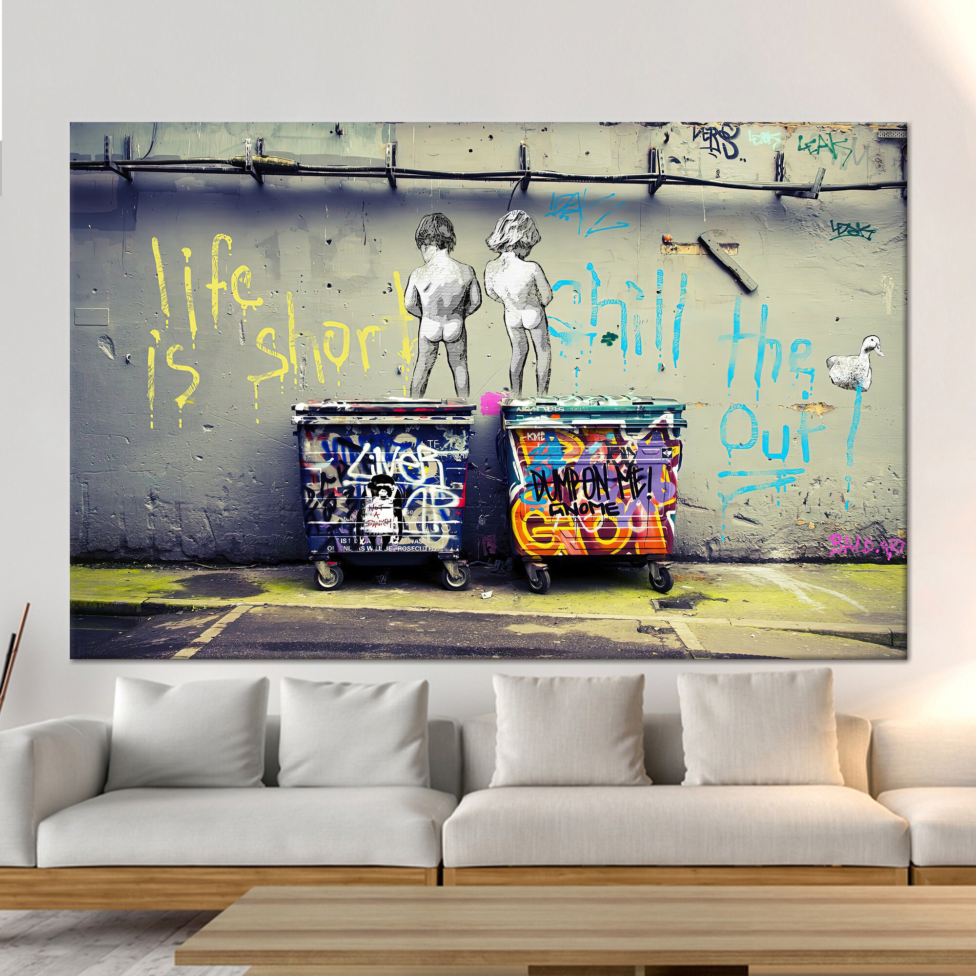 Banksy Life is Short Wall Art, Street Glass Wall, Banksy Boy Glass ...