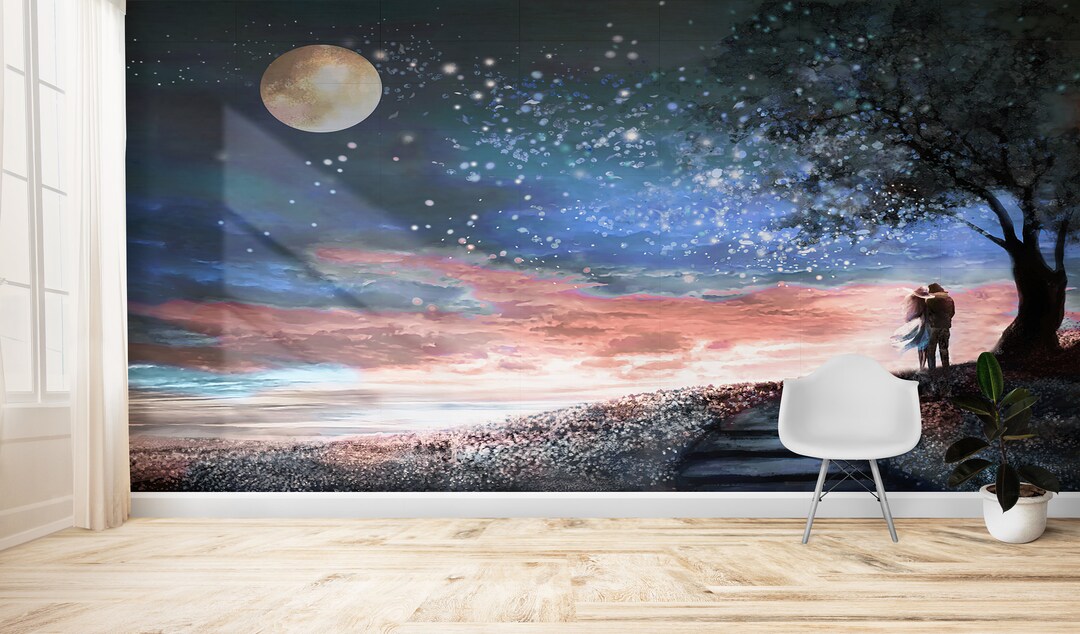 Moon Landscape Wall Decal: 3D Papercraft Wall Stickers - Etsy