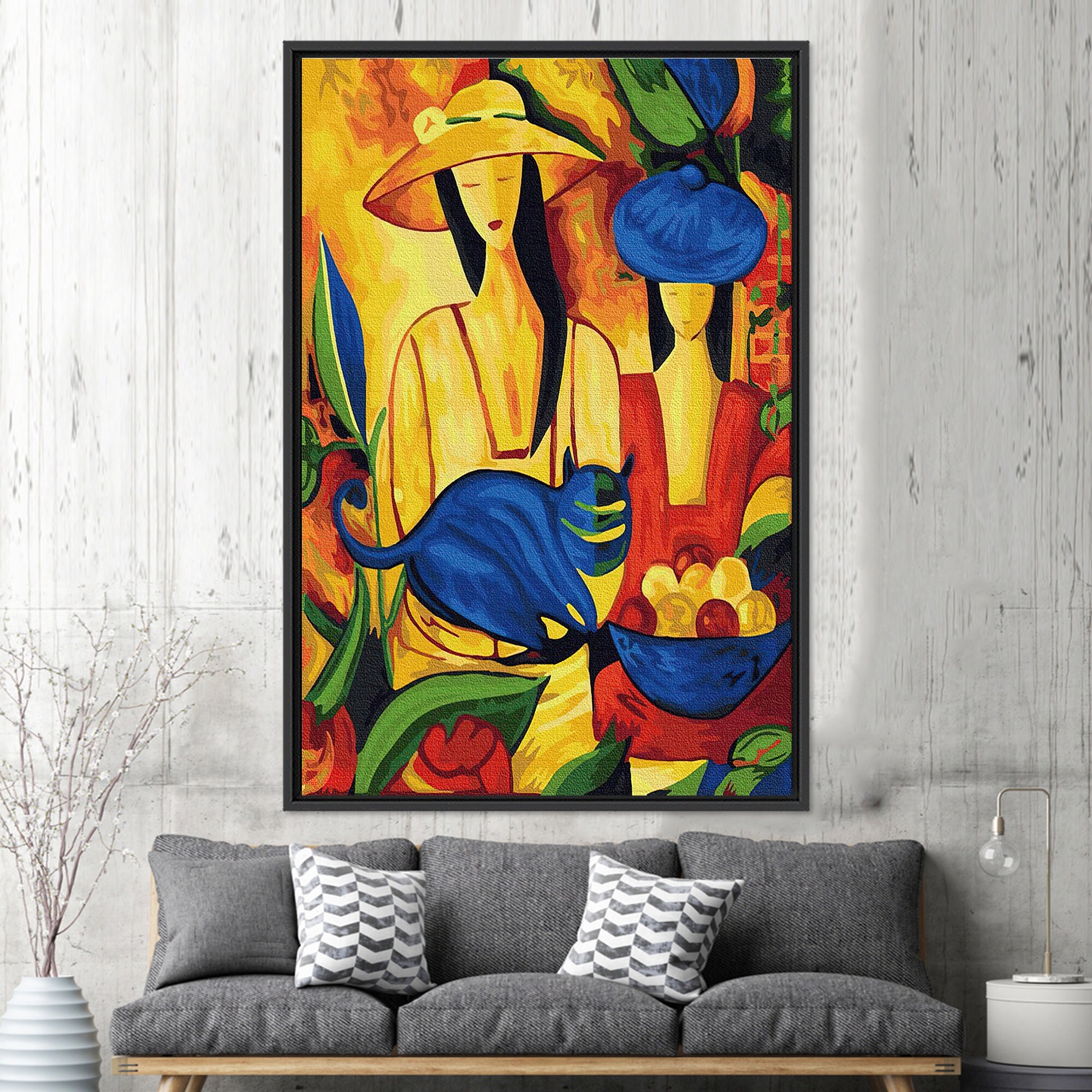 Picasso Women and Cat Glass Panel, Picasso Printed, Pablo Picasso Glass ...