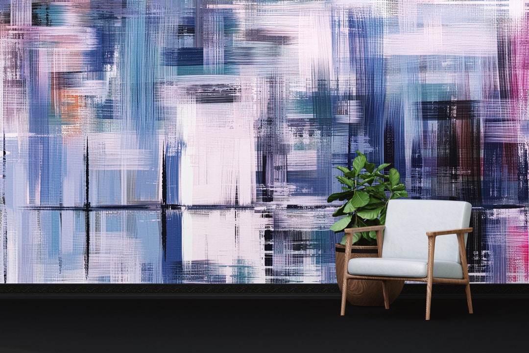 Abstract Painting Vinyl Wallpaper: Modern Colorful Wall Mural - Etsy