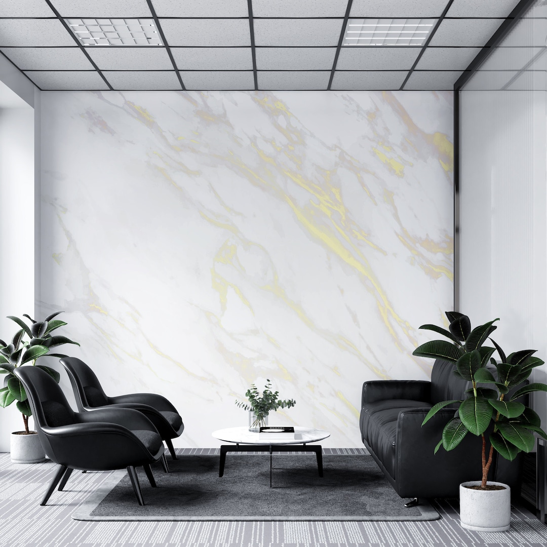 3D Papercraft, Wallpaper Border, Modern Wall Decal, White Marble Wall ...