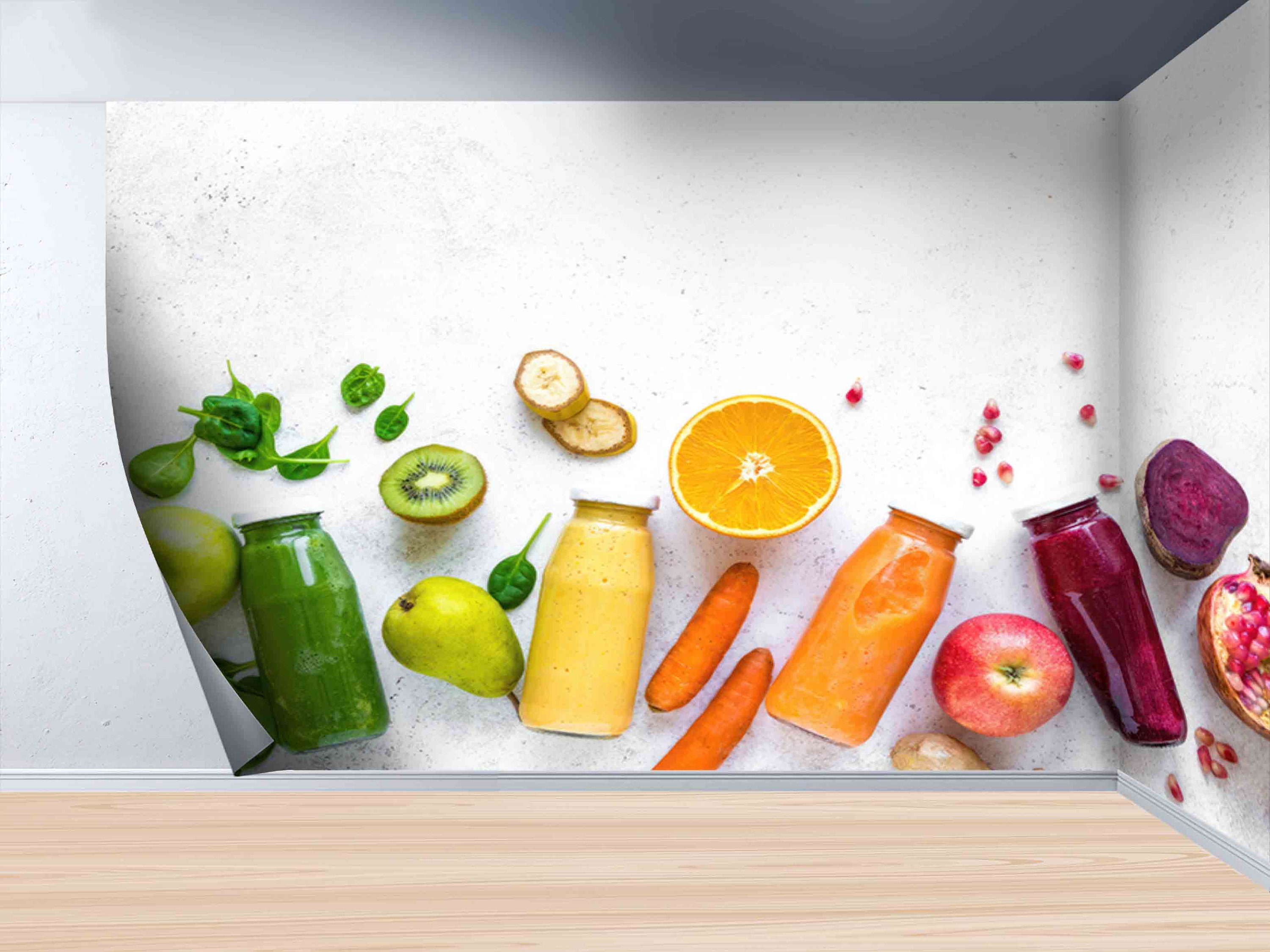 Vegetables and Fruits Wall Paper Fruits Wallpaper Colorful - Etsy