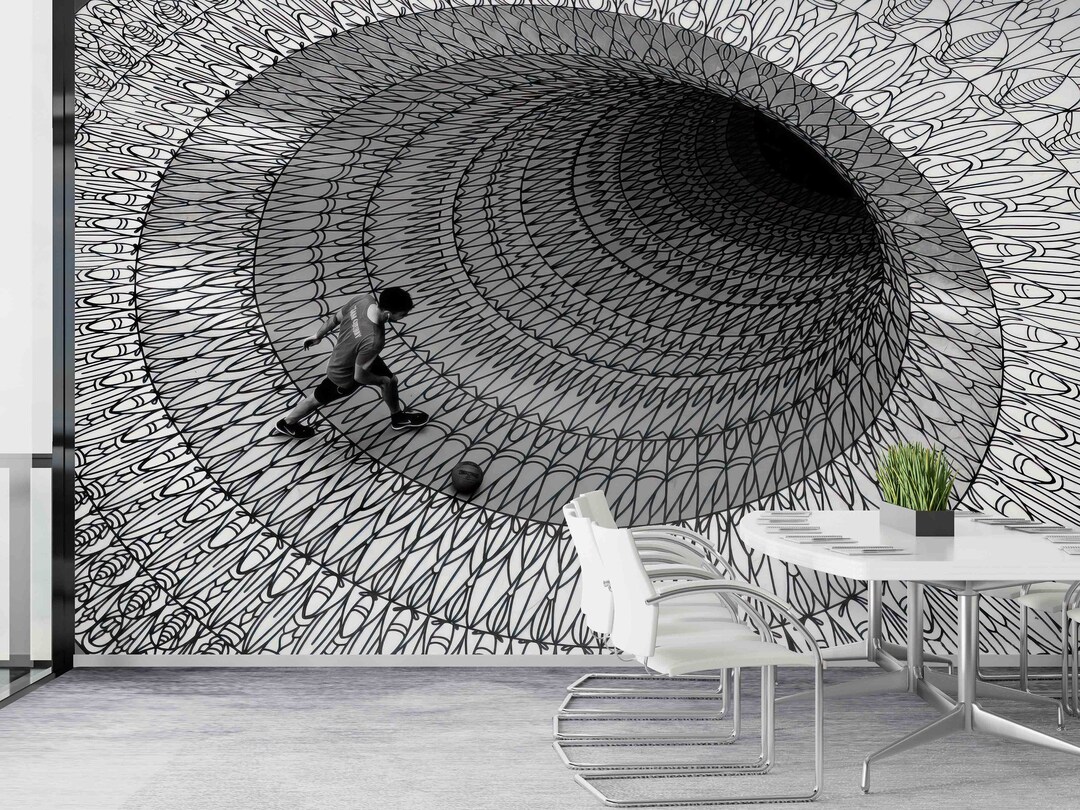 Optical Illusion Wall Poster, Peel and Stick Wallpaper, Abstract Paper ...