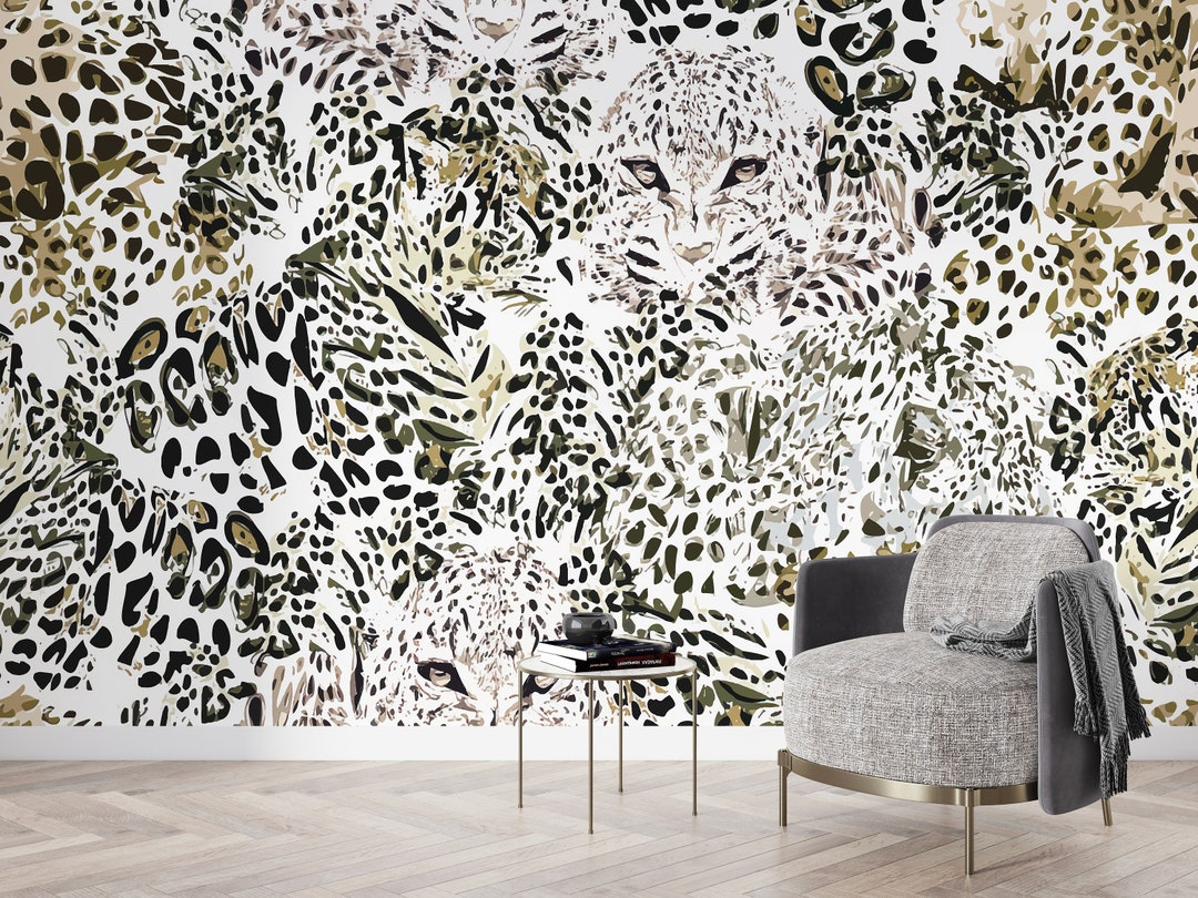 Animal Print Wallpaper: Custom Wall Mural, Modern Home Decor - Etsy