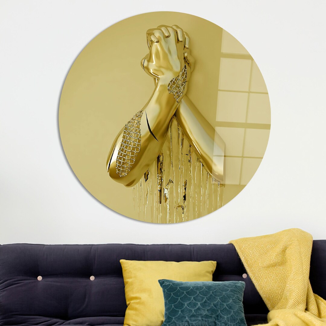3d Gold Hand Wall Decor, 3d Gold Metallic Art, Trendy Art Decor, Modern ...