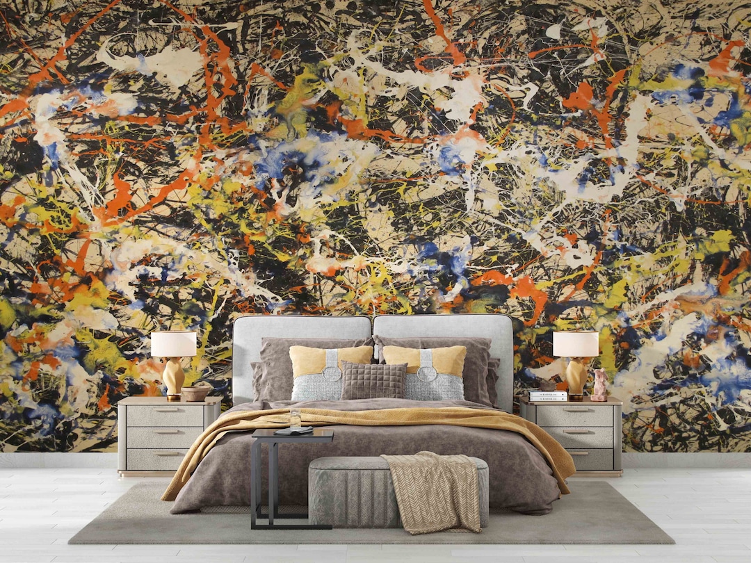 Jackson Pollock Convergence Wallpaper, Abstract Wall Paper, Colorful ...