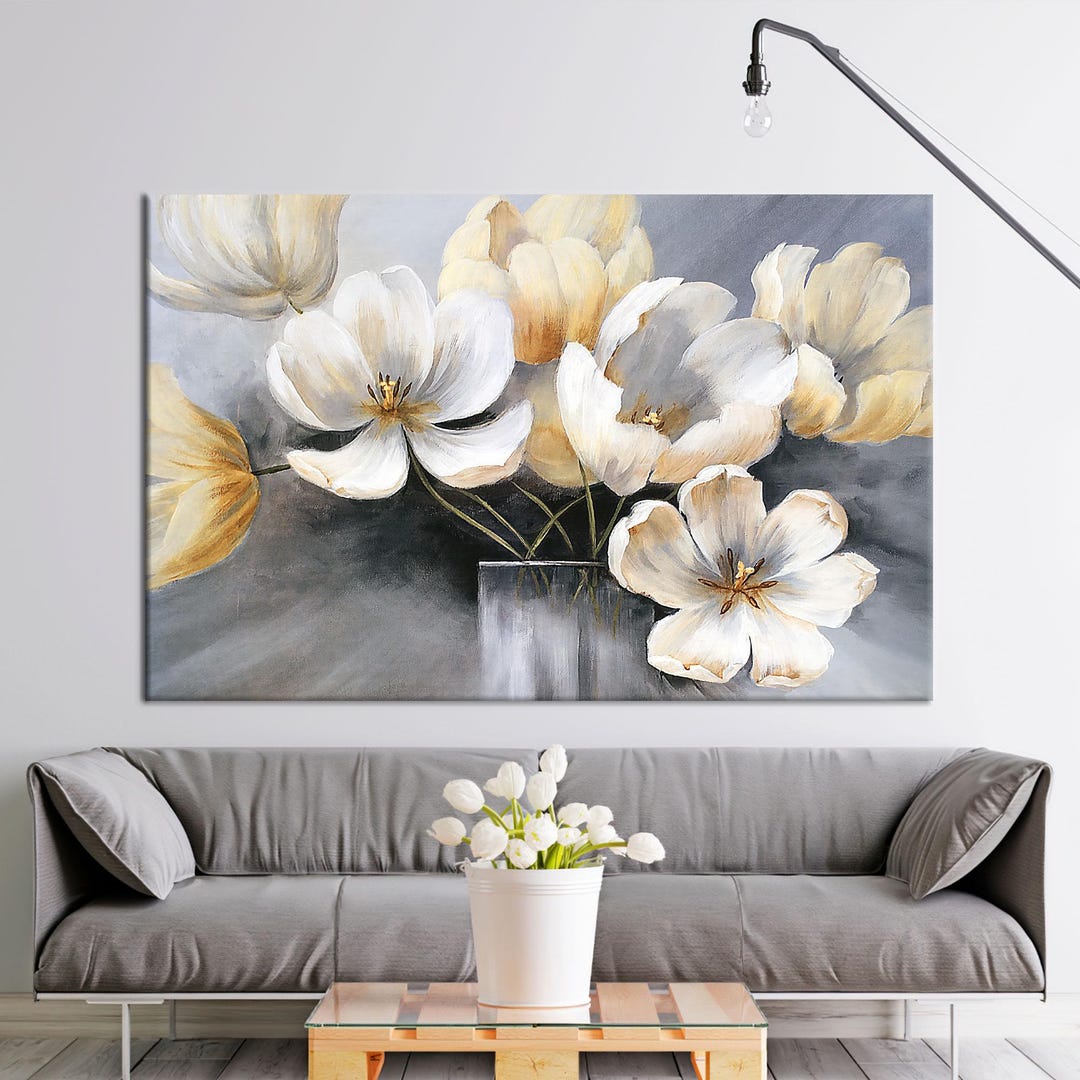Floral Glass Wall Art: Abstract Flower Painting Print - Etsy