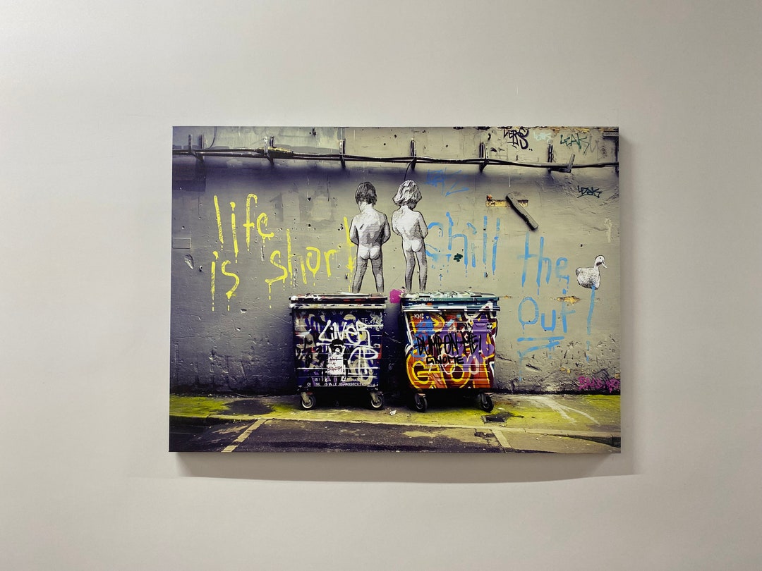 Banksy Life is Short Wall Art, Street Glass Wall, Banksy Boy Glass ...