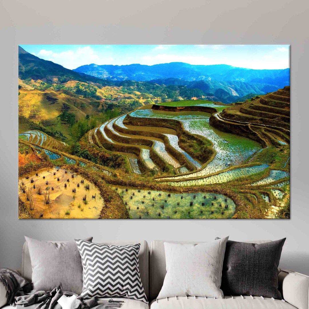 Landscape Wall Art, Banaue Rice Terraces Philippines Wall Hanging ...
