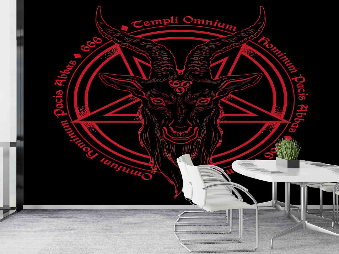 Satanic Goat Wallpaper: Devil Paper Craft, Hoodoo Wall Art - Etsy