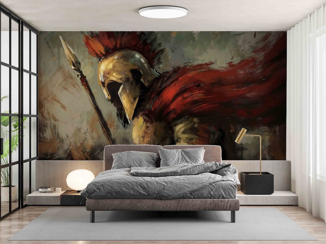 Spartan Warrior Wallpaper Mural: DIY Hero Room Decor - Etsy