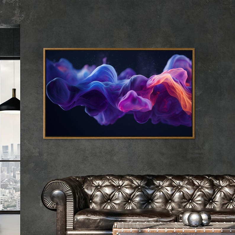 Colorful Smoke Flow Canvas Art: Abstract Ink Cloud Print, Modern Decor ...